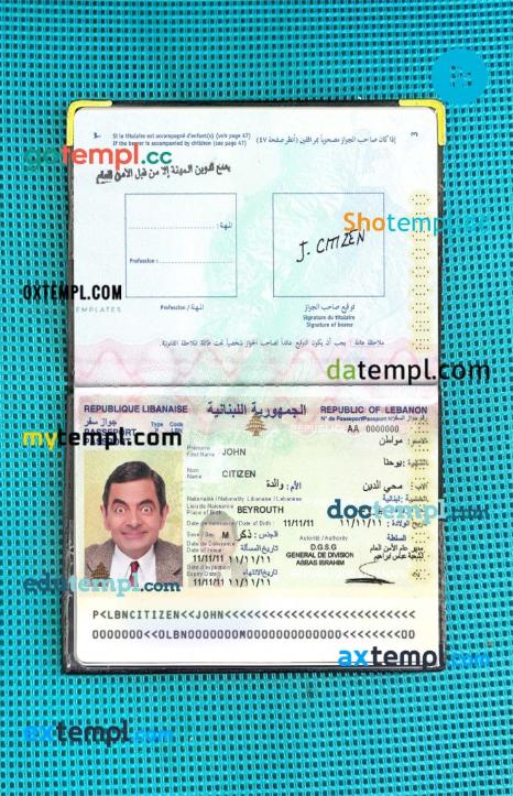 Lebanon passport PSDs, editable scan and photograghed picture template ...