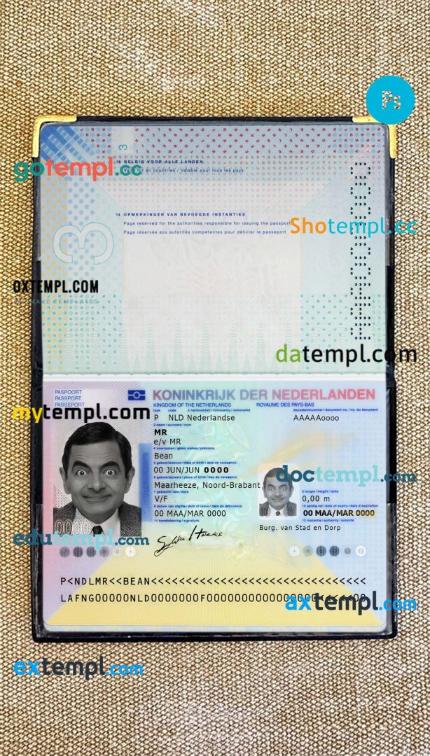 Netherlands passport editable PSD files, scan and photo look templates ...