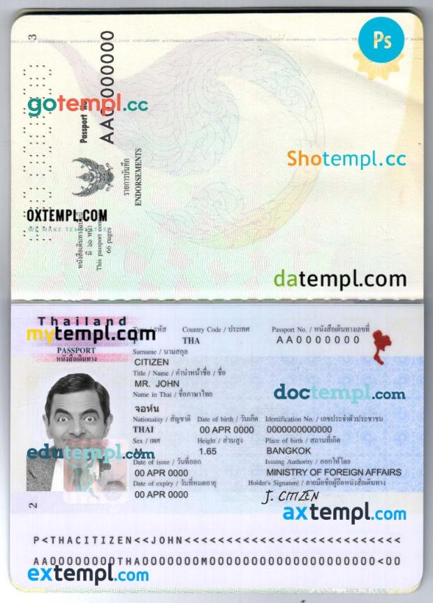 Thailand passport PSDs, editable scan and photograghed picture template ...