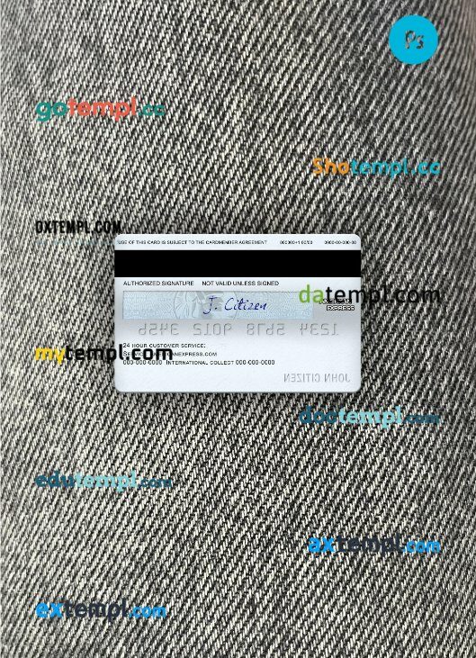 USA New York CFSB bank AMEX everyday® credit card PSD scan and photo ...